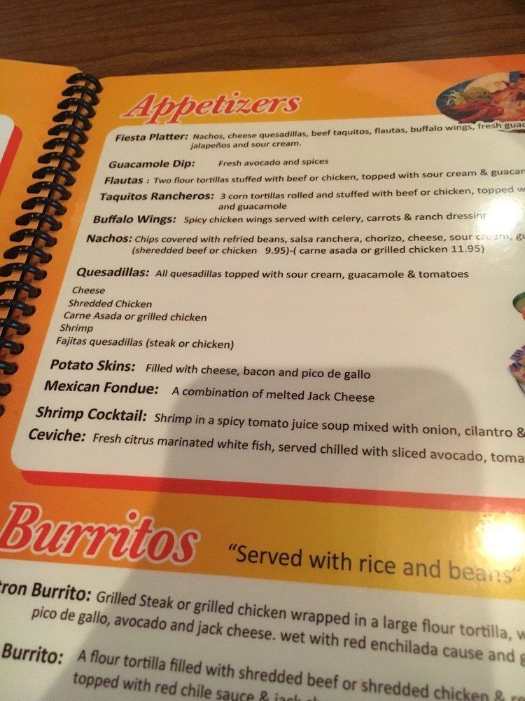 Menu at Patrón Mexican Bar & Grill, Thousand Oaks