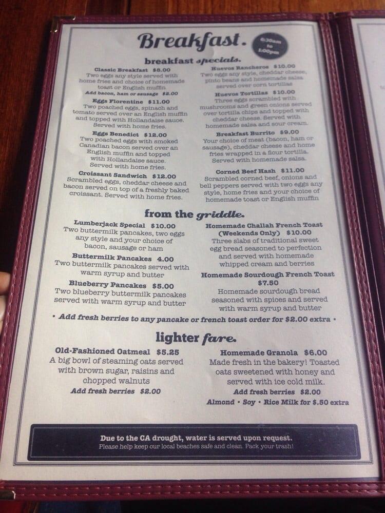 Menu at Whale City Bakery, Davenport