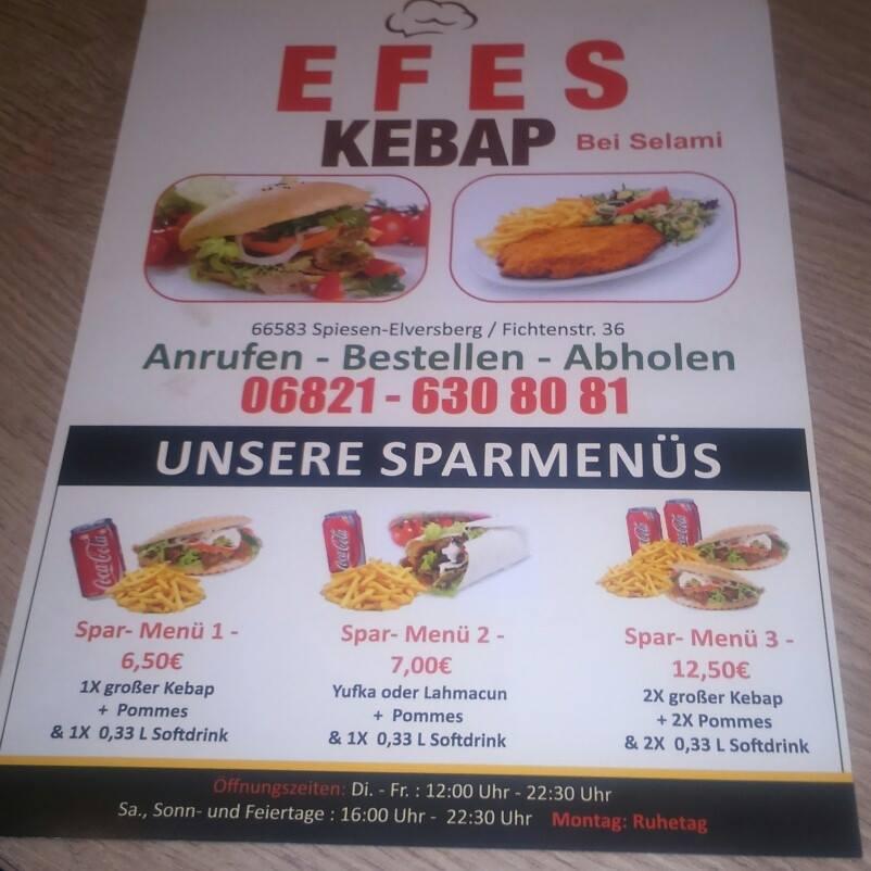 Speisekarte von Efes Kebab. restaurant, Spiesen-Elversberg