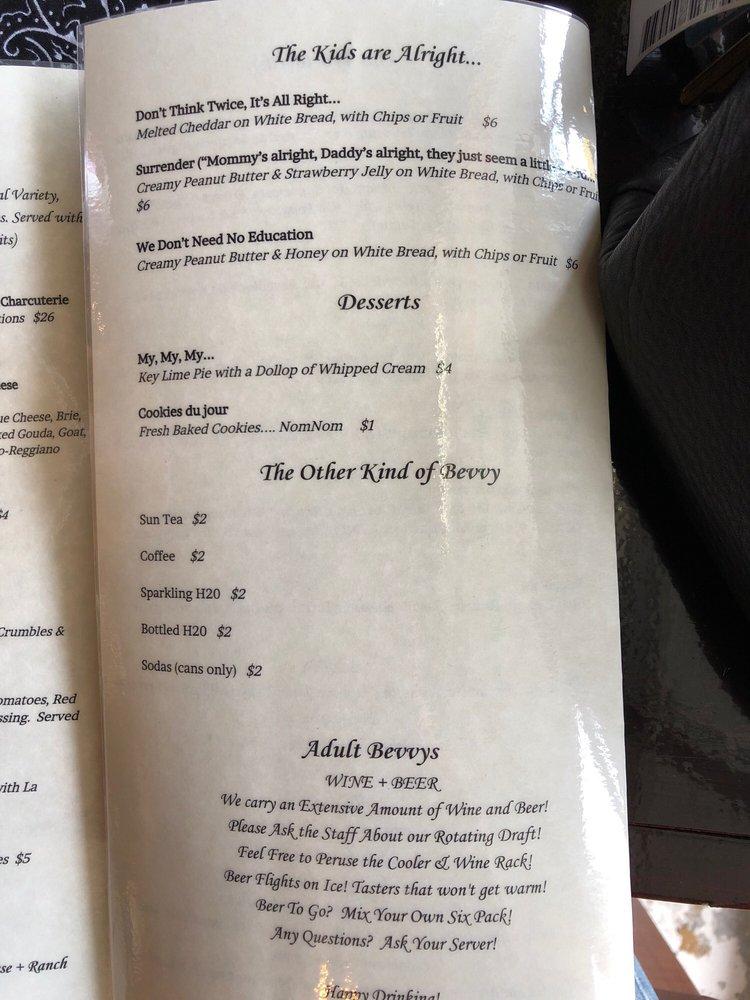 Menu at HopScotch Cafe, Dunedin