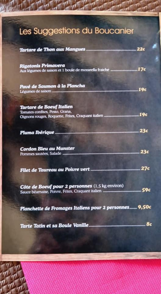 Menu au Restaurant Le Boucanier, Schiltigheim