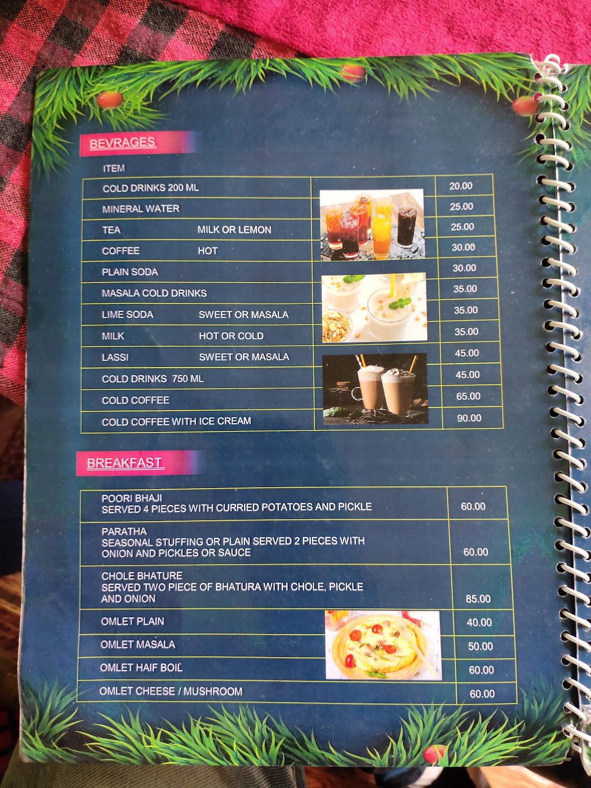 Menu at The Nature, Bokaro Steel City