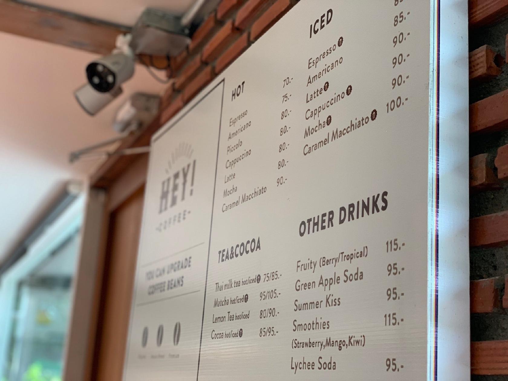 Menu at Hey! Coffee Kaset-Nawamin cafe, Bangkok, 239 Prasert-Manukitch Rd