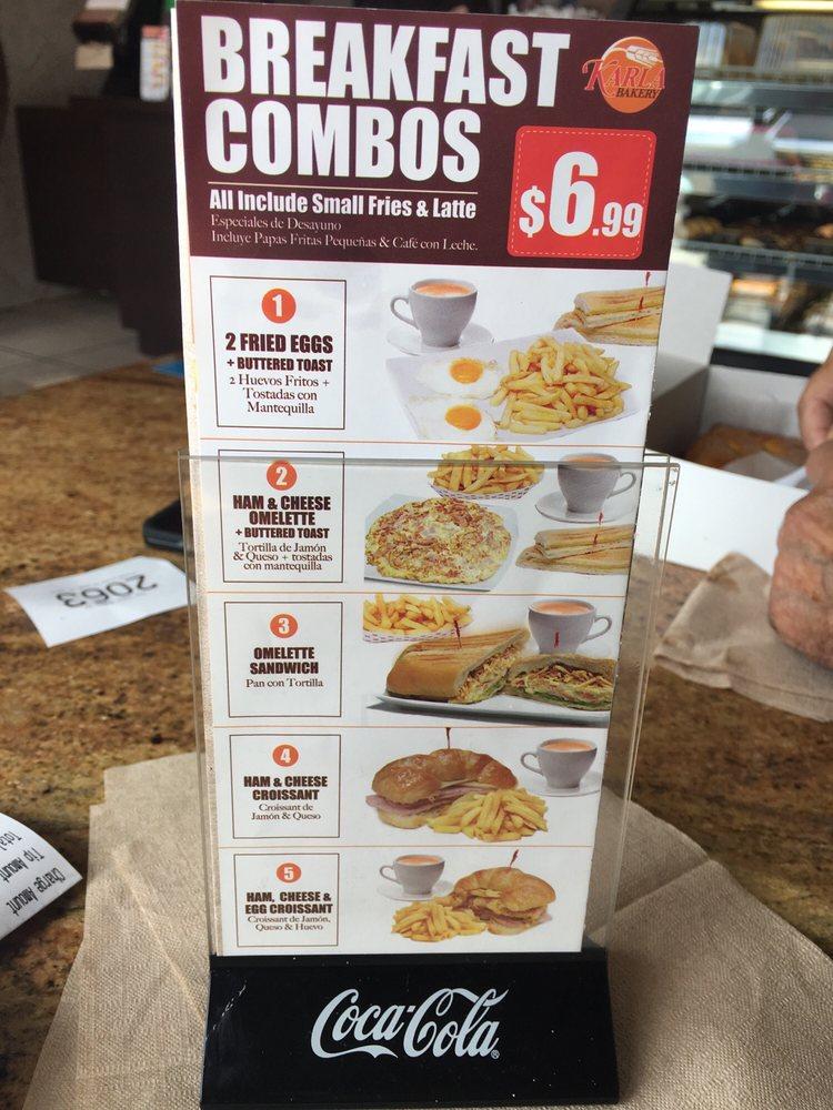 Menu at Karla Cuban Bakery | Sw 4th Street Store, Miami, SW 4th St