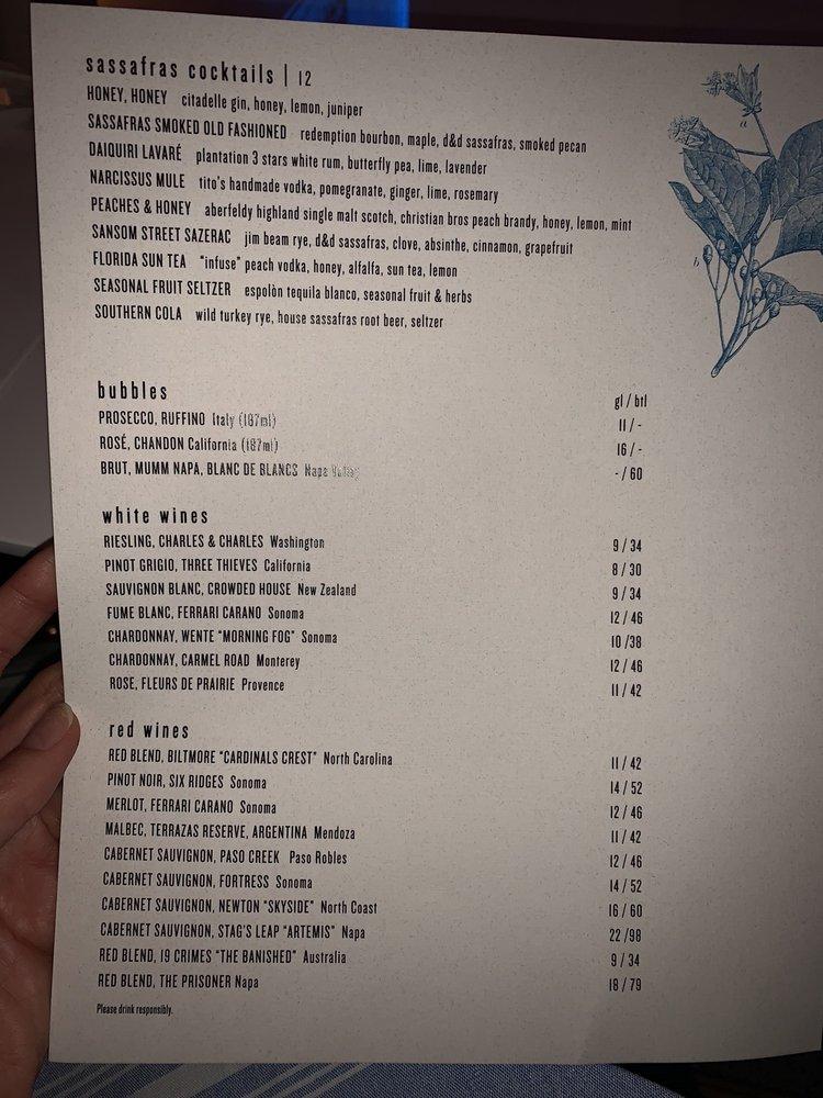 Menu at Sassafras pub & bar, West Palm Beach