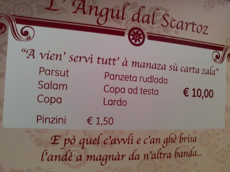 Menu at Trattoria Pizzeria Al Sgnadur, Ferrara, Via Coronella 80