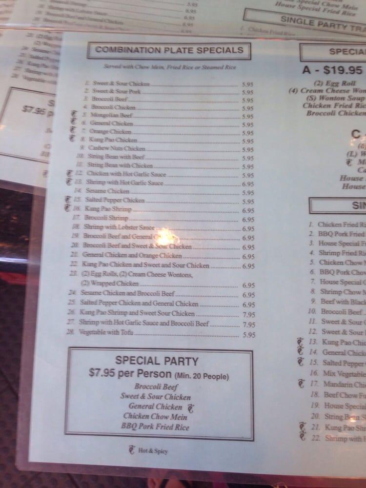 Menu at Flying Wok restaurant, Sacramento