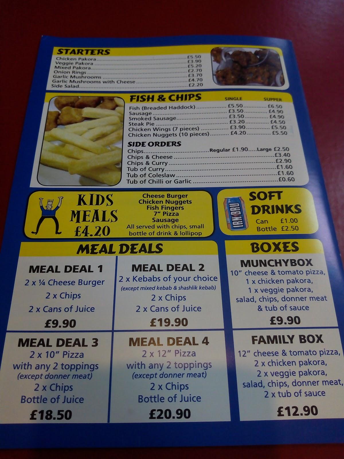 Menu at Thurso Best Kebab pizzeria, Thurso