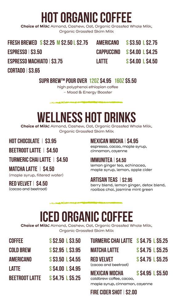 Menu at Green & Tonic pub & bar, Fairfield