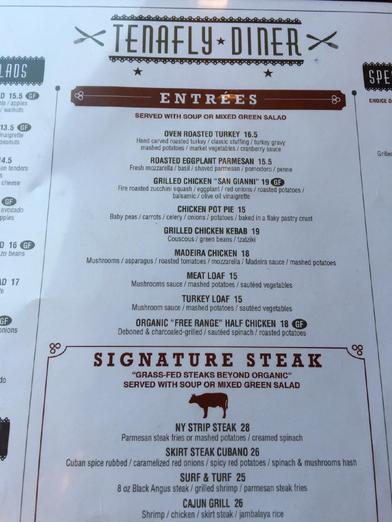 Menu at Tenafly Classic Diner pub & bar, Tenafly