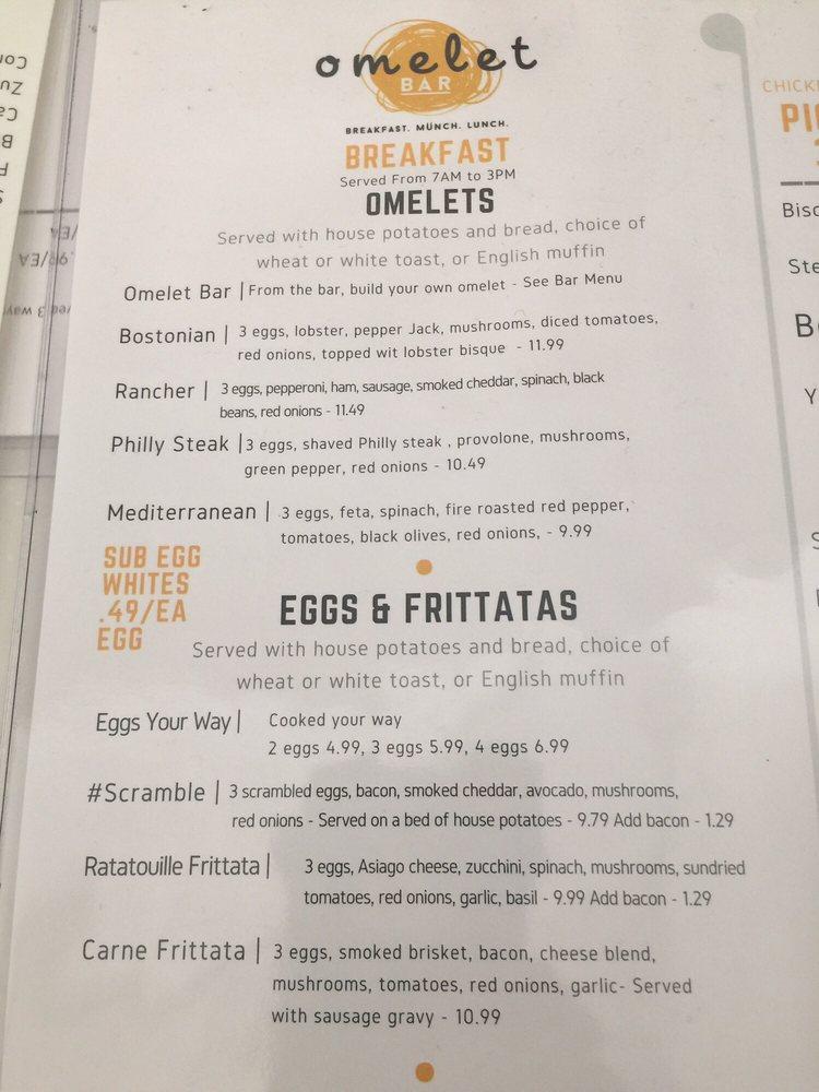 Menu at Omelet Bar, Orlando