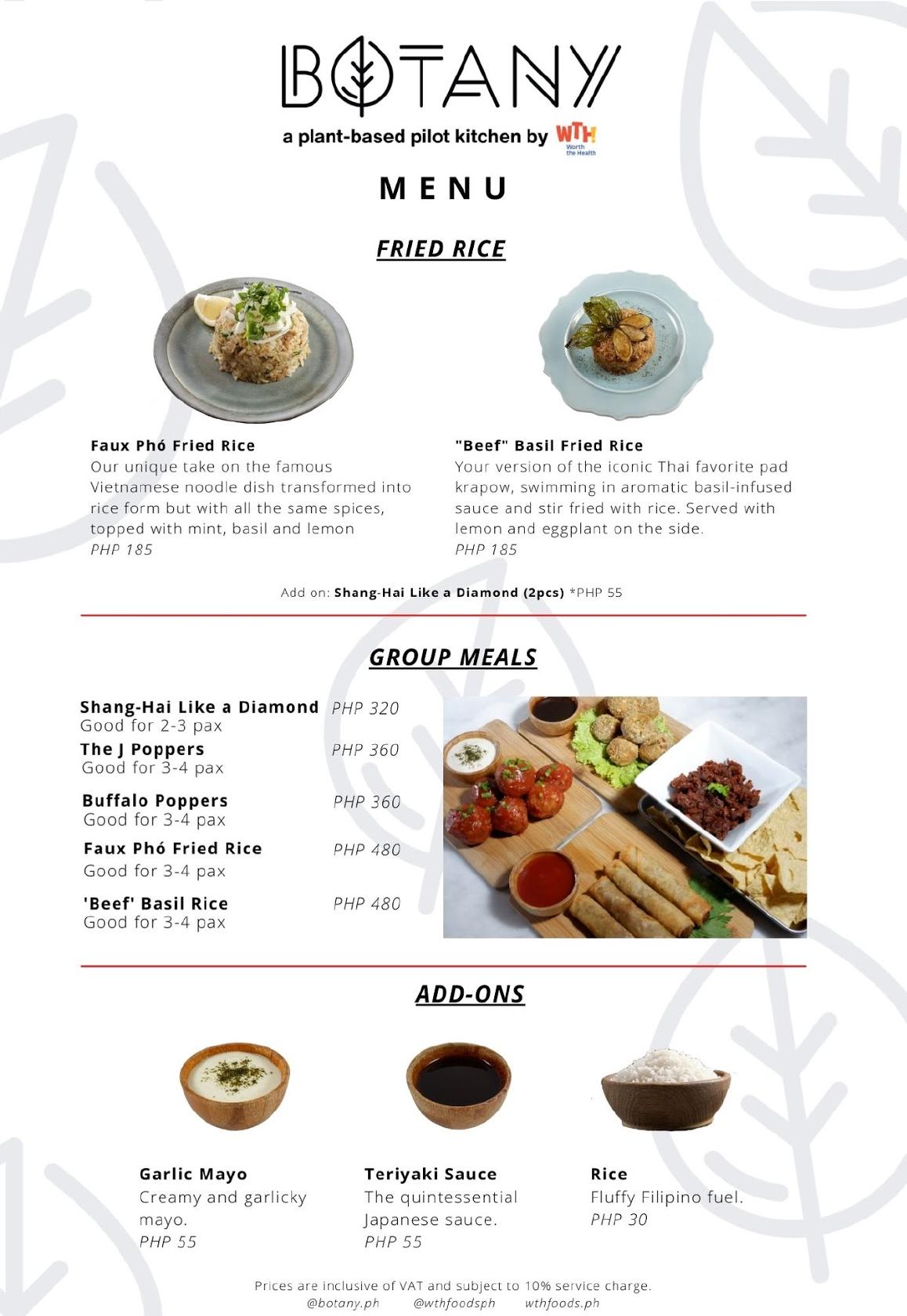 Menu at Botany by WTH restaurant, Makati