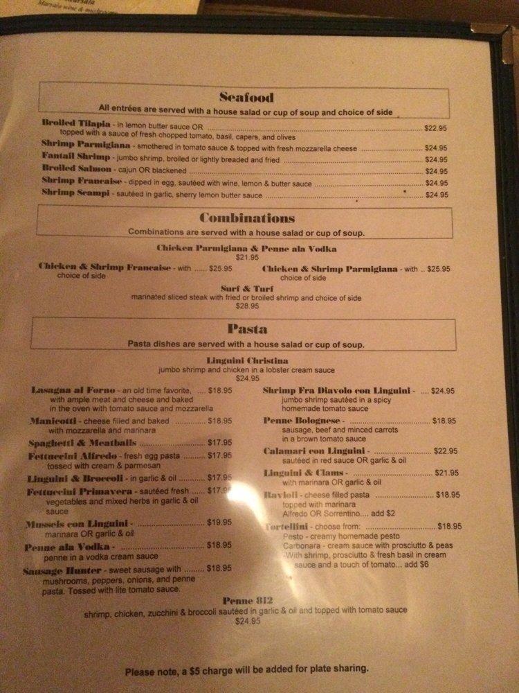 Menu at Christina's Restaurant, Kingston