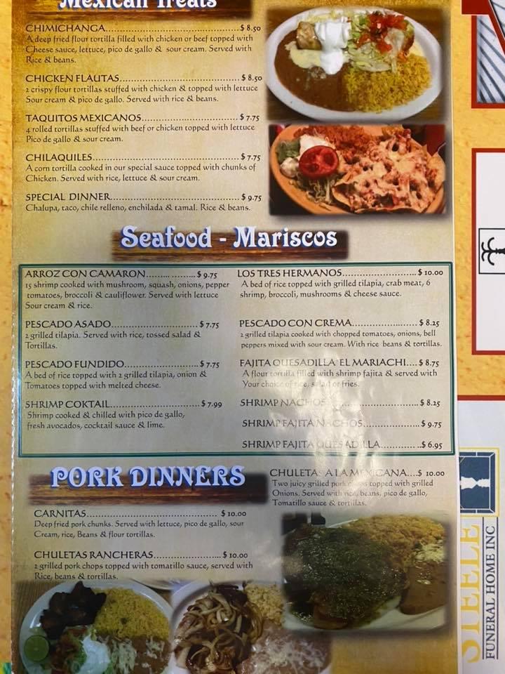 Menu at El Mariachi Mexican Grill restaurant, Middlesboro