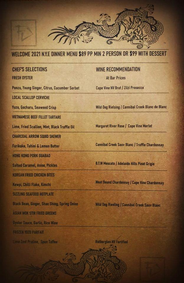 Menu at Floating Dragon pub & bar, Lakes Entrance