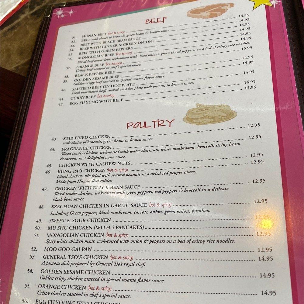 Menu at Golden Star Restaurant, Sequim
