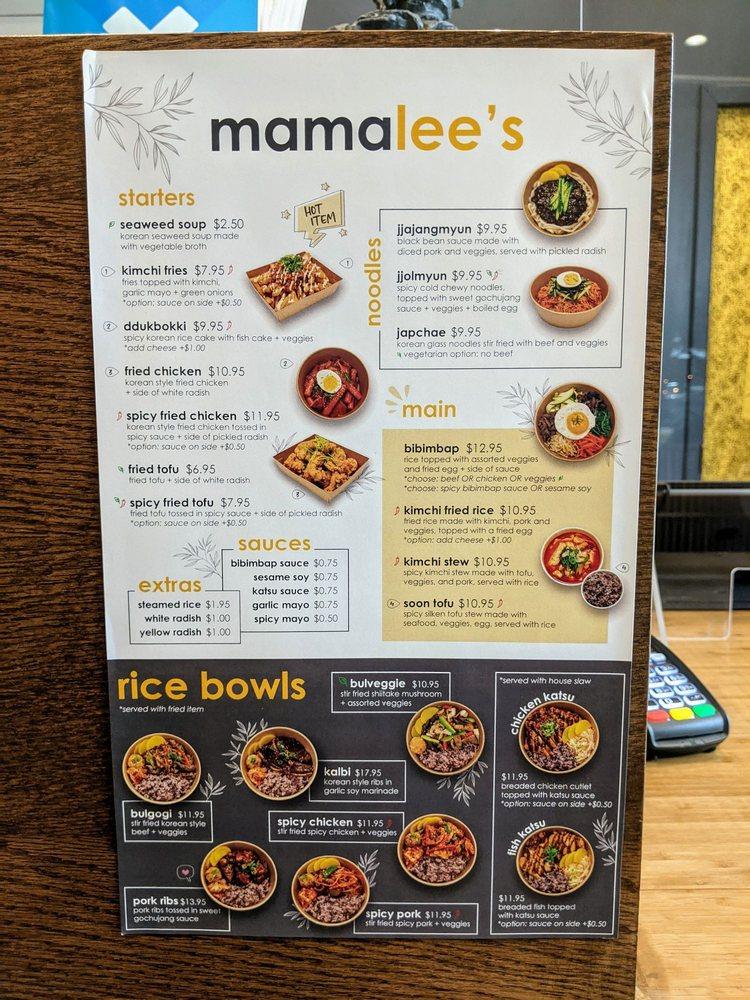 Menu at Mama Lee's Korean Kitchen (Takeout Only) restaurant, Toronto