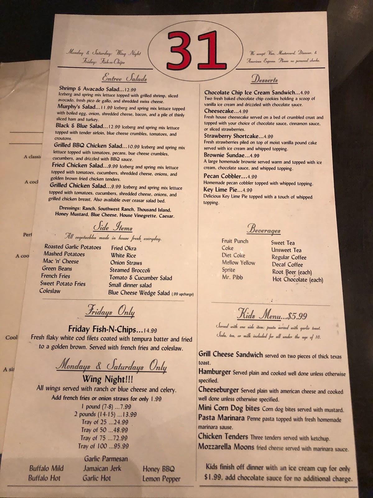 Menu at Station 31 Kitchen pub & bar, Chelsea