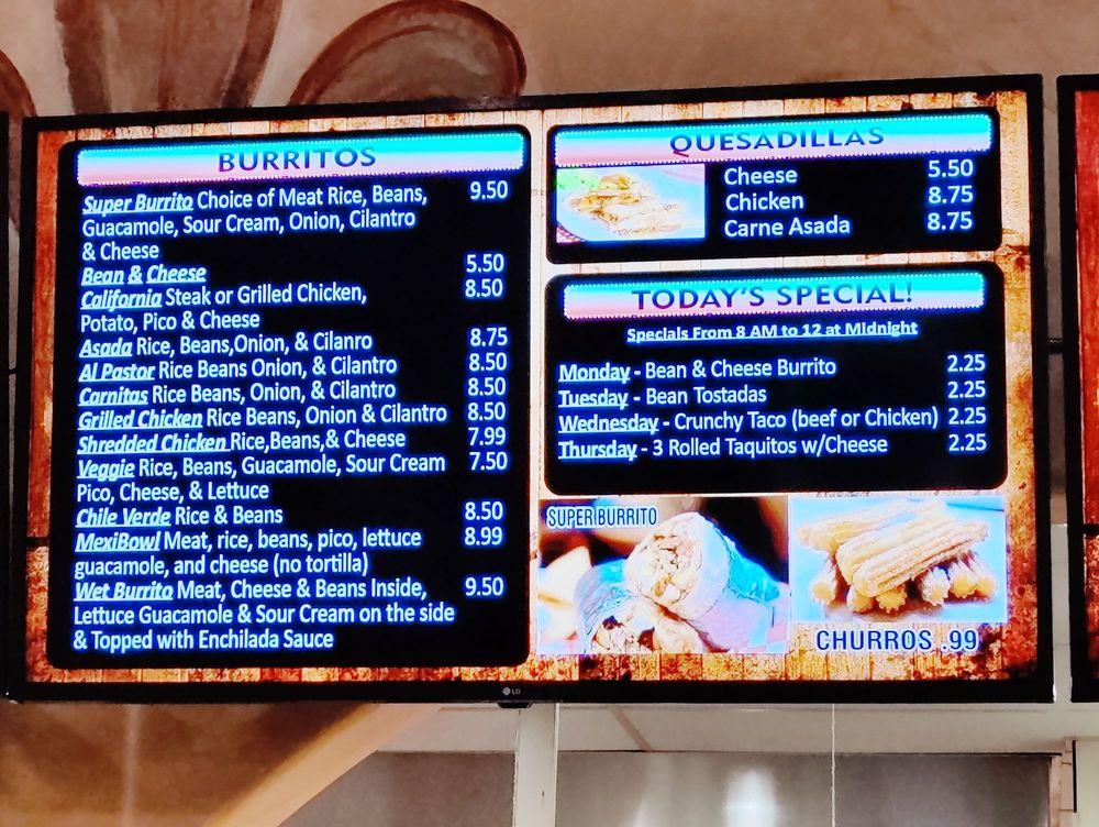 Menu at Taco Exxpress #3 fast food, Rocklin