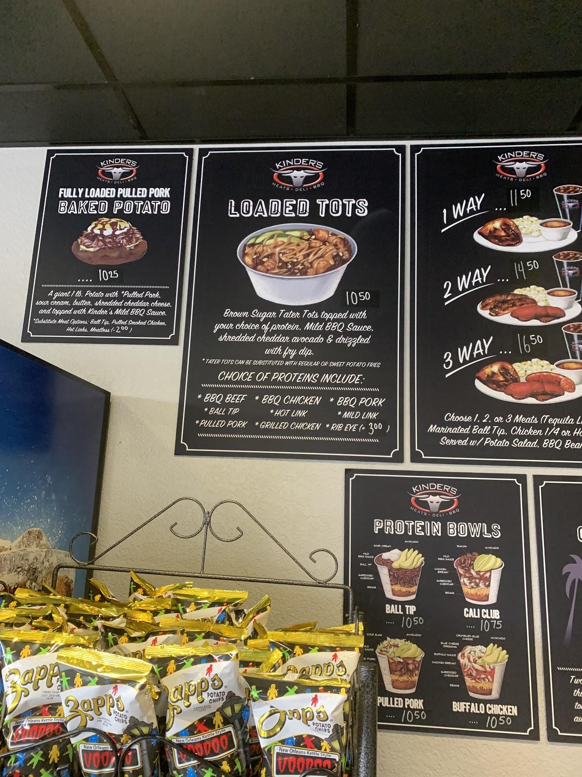 Menu at Kinder's Meats Deli BBQ & Catering, Pleasant Hill, Morello Ave