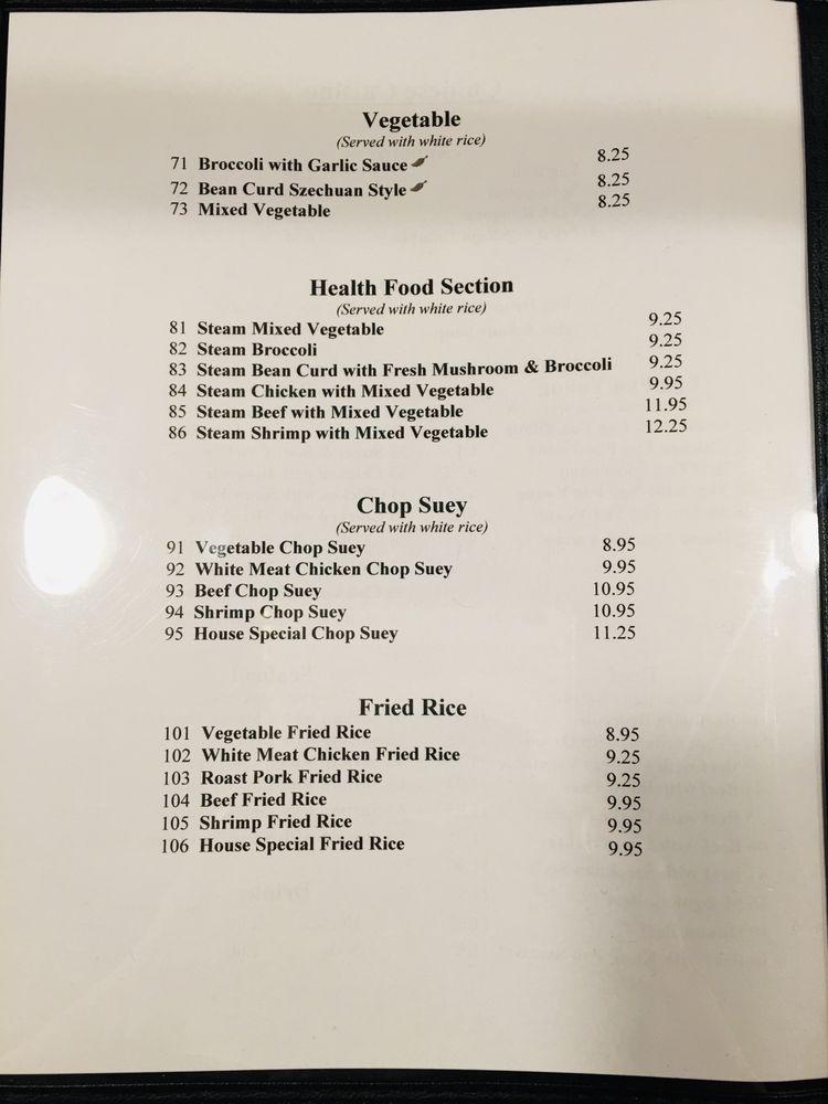 Menu at Wonder Chop restaurant, Chicago