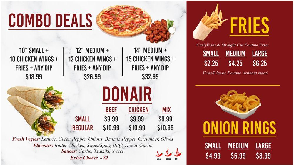 Menu at Diamond Pizza & Donair pizzeria, Edmonton