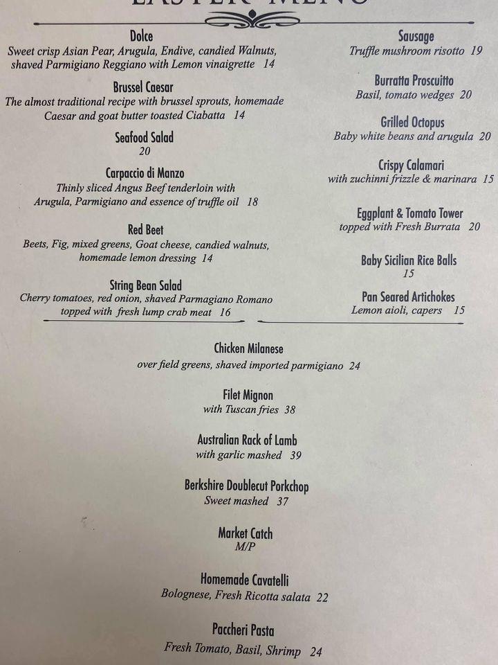 Menu at La Cucina Nouveau restaurant, Marlboro Township, 167 Route 9 South