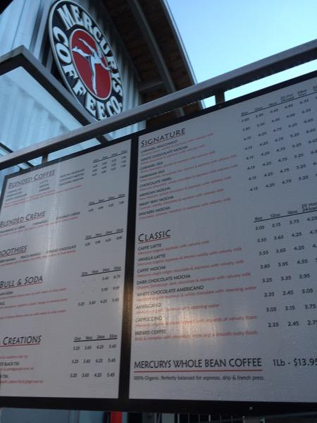 Menu at Mercurys Coffee Co. cafe, Woodinville, NE Woodinville Duvall Rd