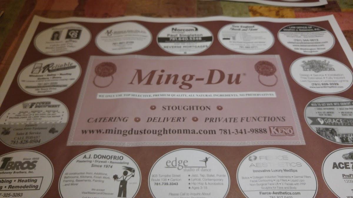 Menu at Ming Du Restaurant, Stoughton