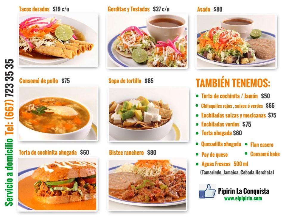 Carta del restaurante Pipirin La Conquista, Culiacán Rosales, Blvd ...