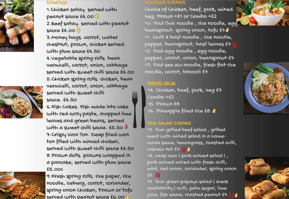Menu at Siam Kitchen - Thai Food in Belfast restaurant, Belfast