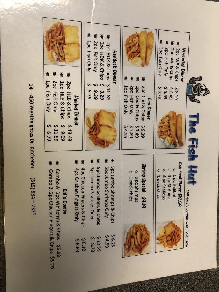 Menu at Fish Hut restaurant, Kitchener