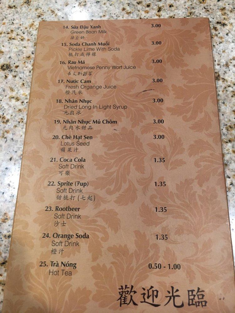 Menu at My Vi Mi Gia Restaurant, Garden Grove