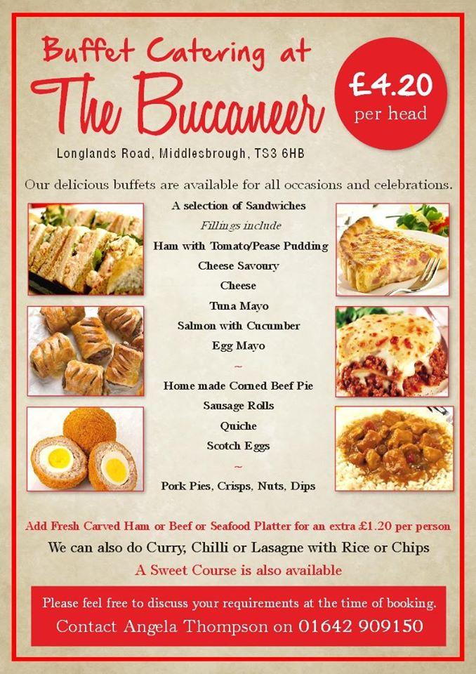 Menu at The Buccaneer pub & bar, Middlesbrough, Longlands Road