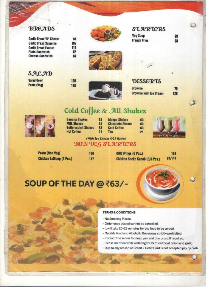 Menu at Wendo's Pizza, Solan
