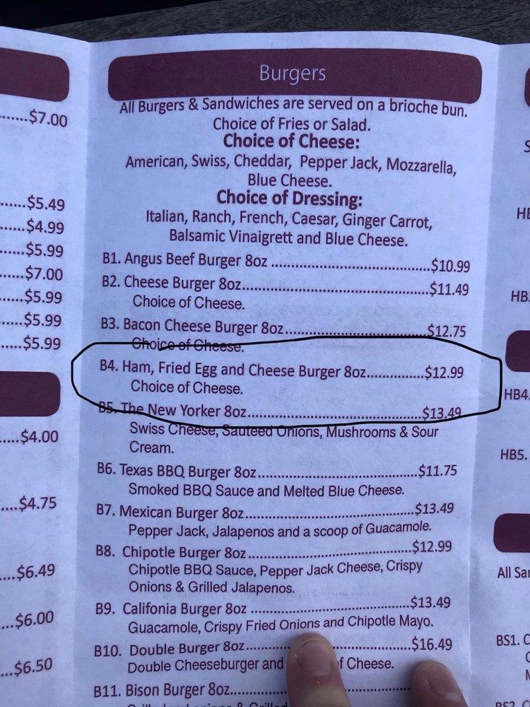 Menu at 77 Burger pub & bar, New York City, 77 Pearl St