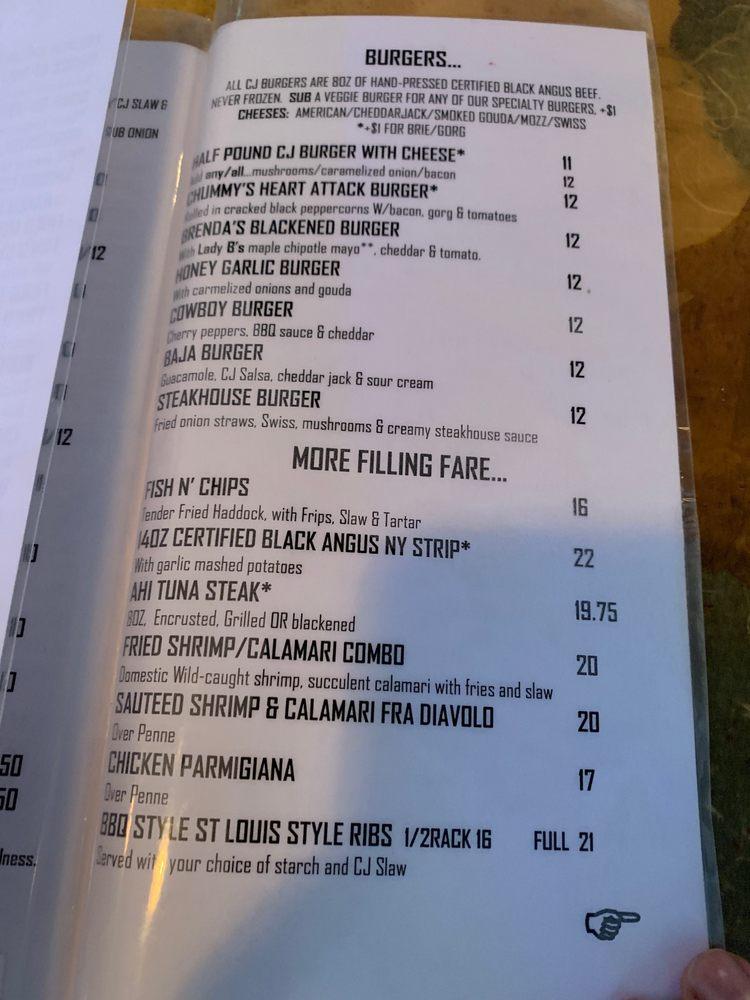 Menu at C.J. Sparrow pub & bar, Cheshire