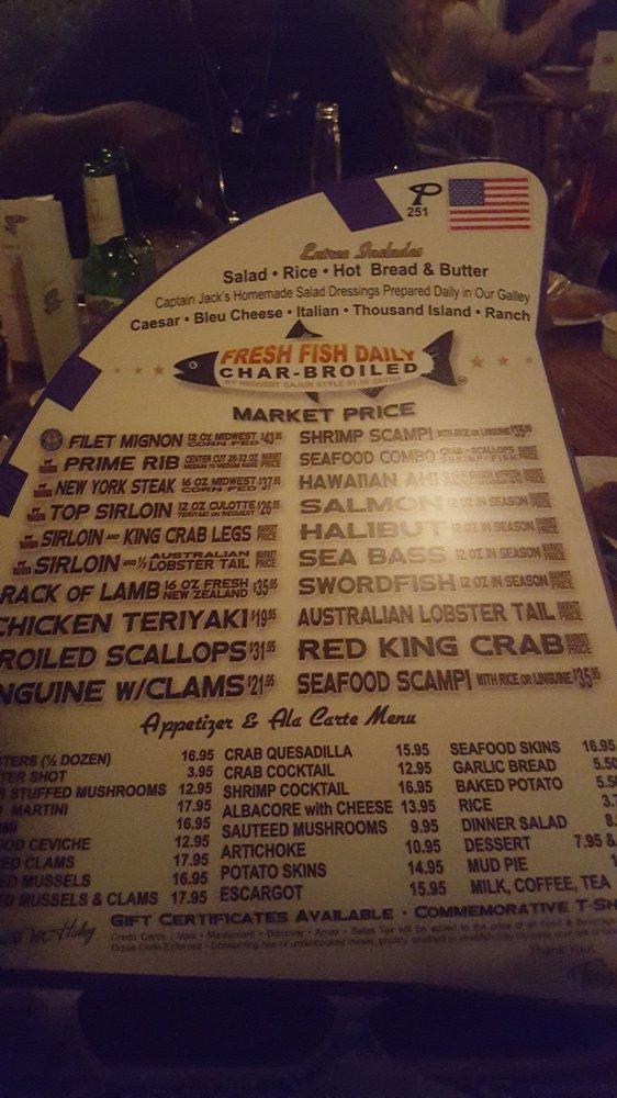Menu at Captain Jack's pub & bar, Long Beach