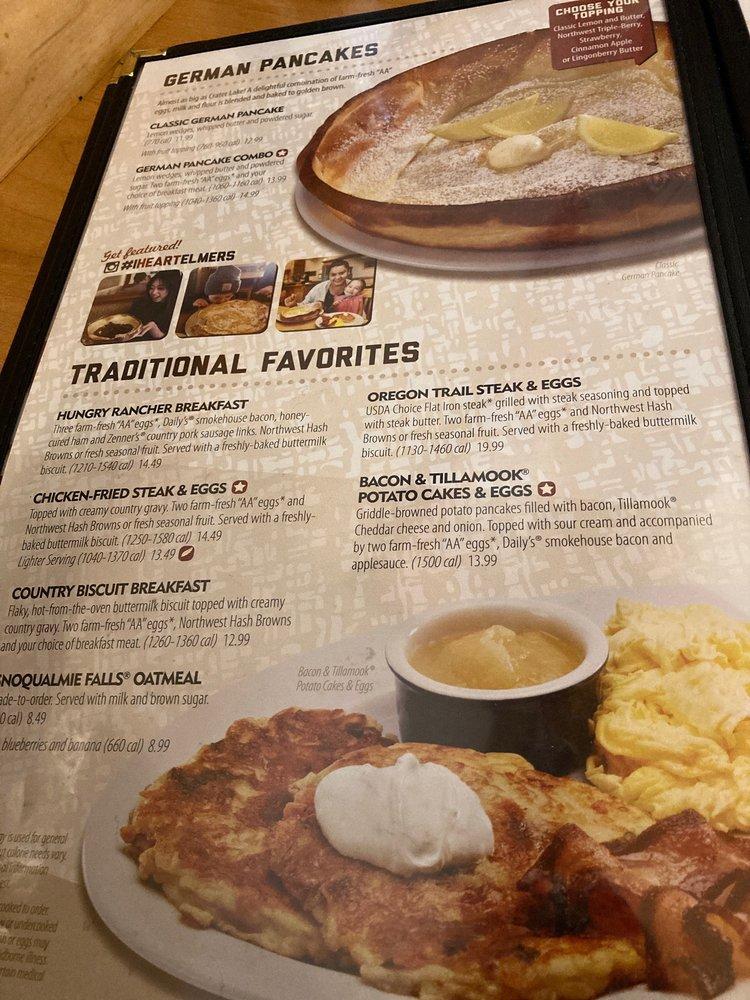 Menu at Elmer's Restaurant (North Medford, OR), Medford