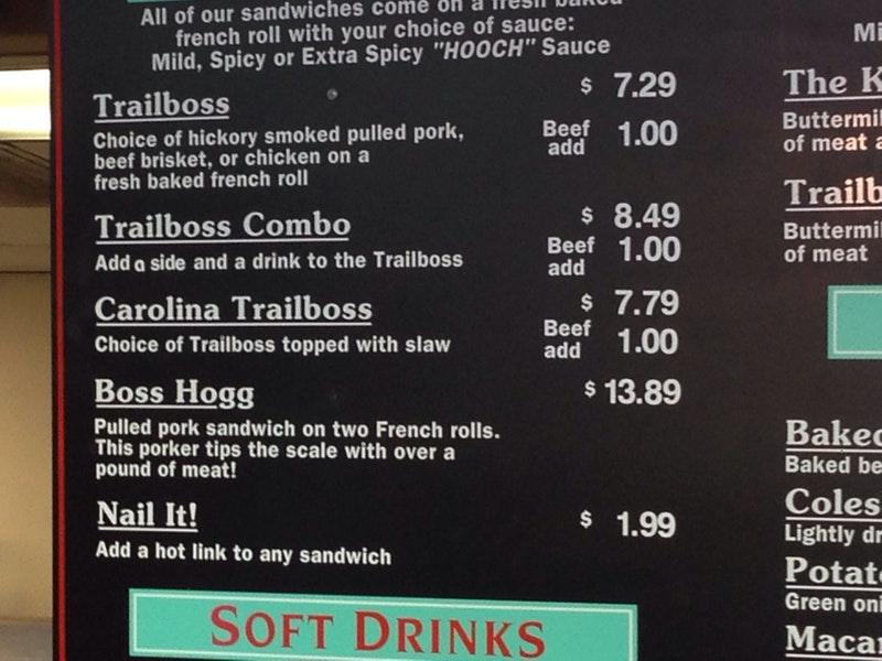 Menu at Rhodies Smokin BBQ, Preston, SE High Point Way