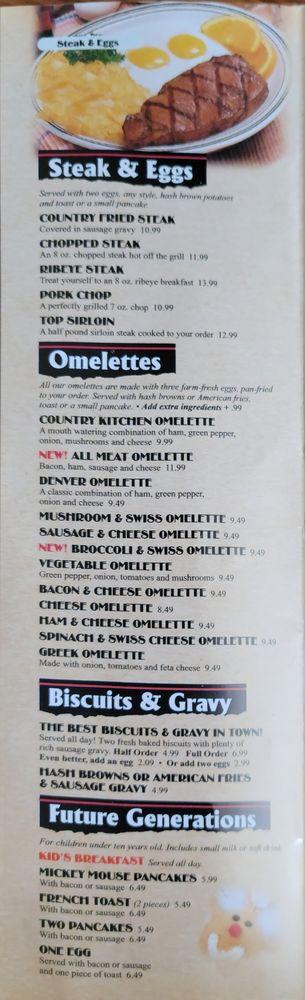 Menu at Country Kitchen restaurant, Taylorville, 1025 W Spresser St
