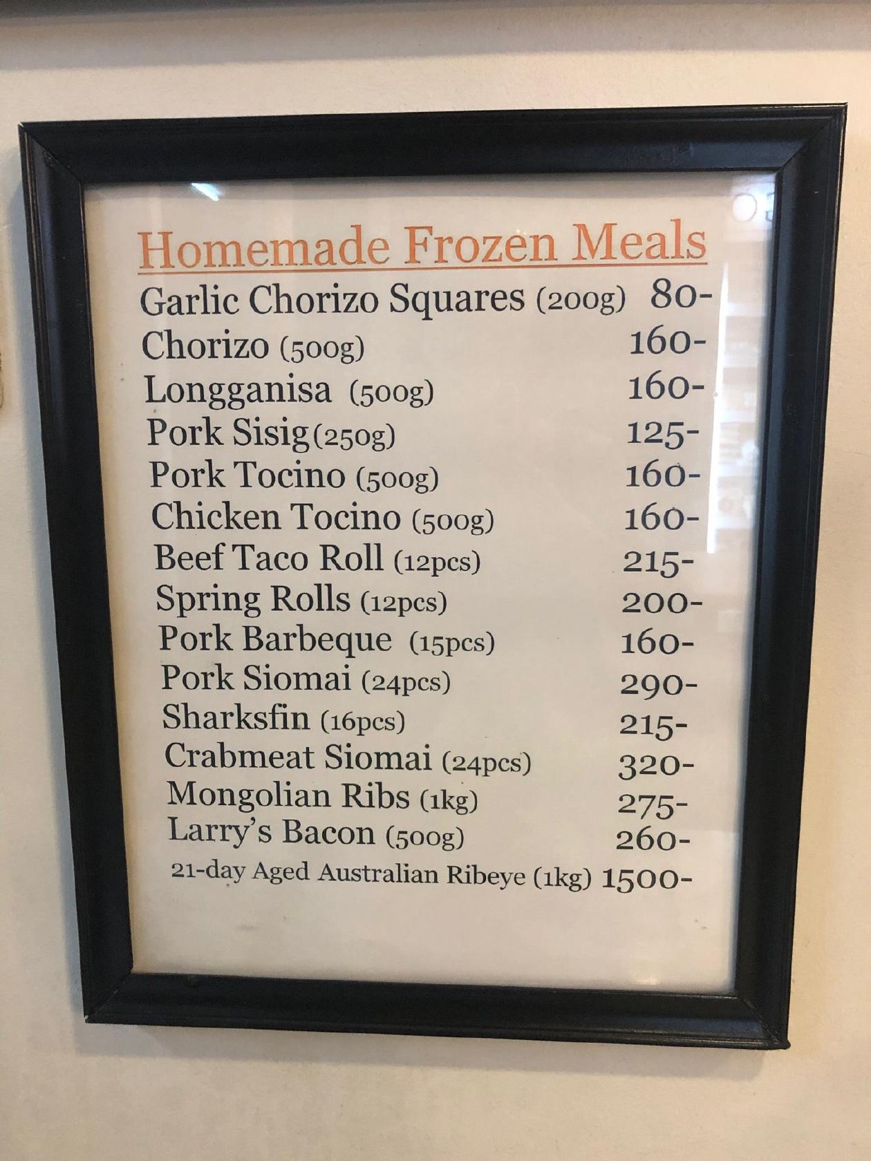 Menu at Dim Yum Kitchen restaurant, Davao City