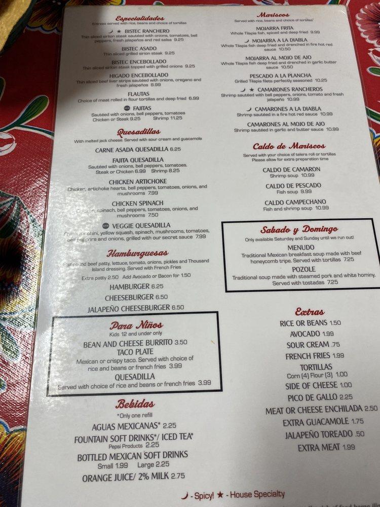 Menu at El Rio Verde Restaurant, Tulsa, 38 N Trenton Ave