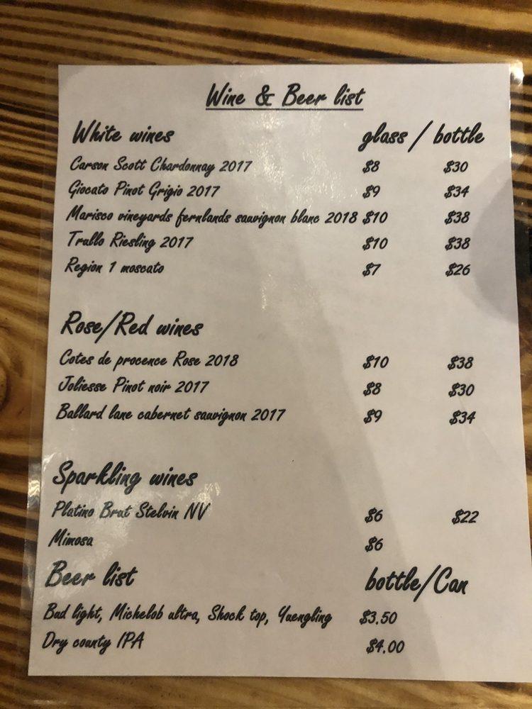 Menu at Hansen's Grill restaurant, Blue Ridge
