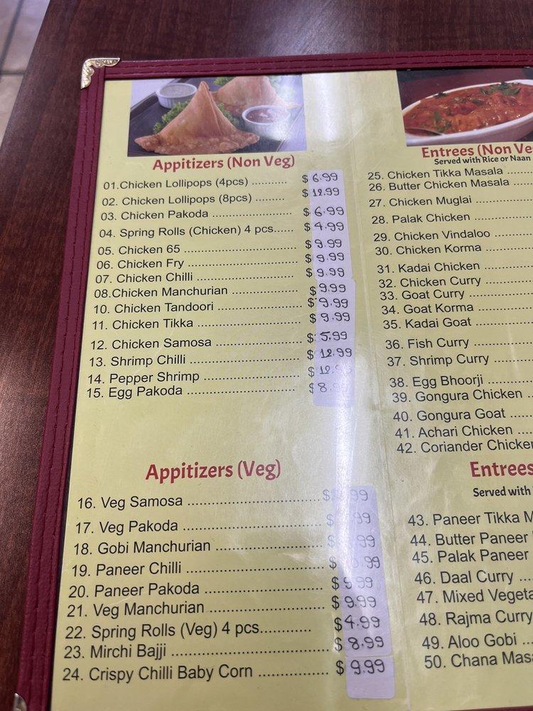Menu at Hot & Spicy restaurant, Irving