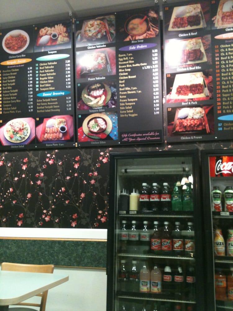 Menu at Sunny Teriyaki restaurant, Bothell
