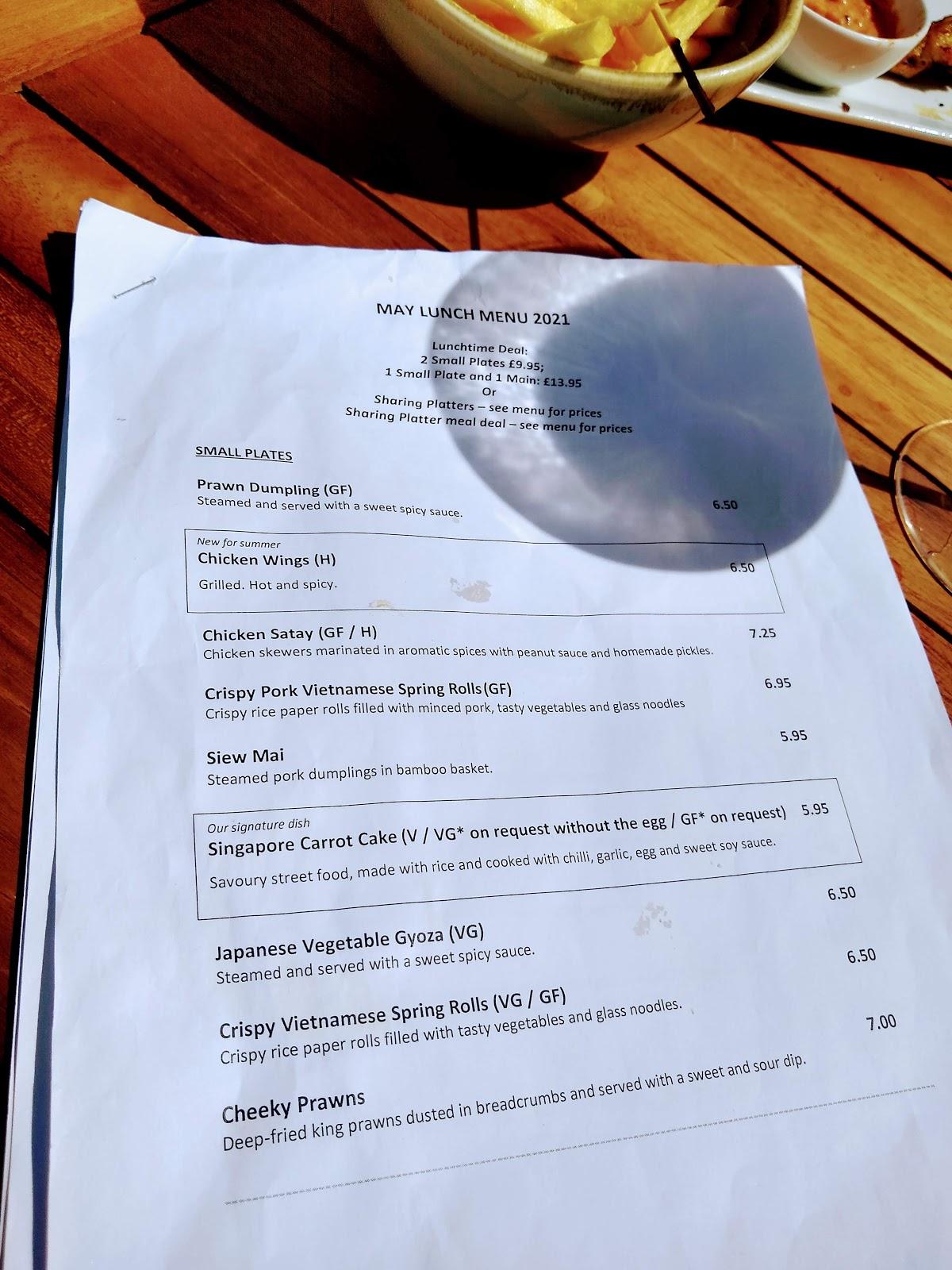 Menu at The Blue Piano pub & bar, Birmingham