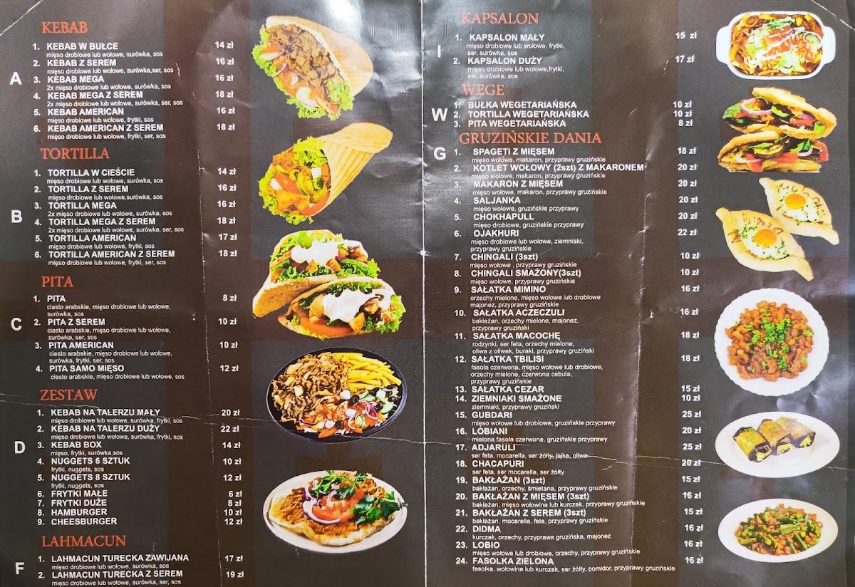 Menu at Gruziński Kebab pub & bar, Ostrzeszow