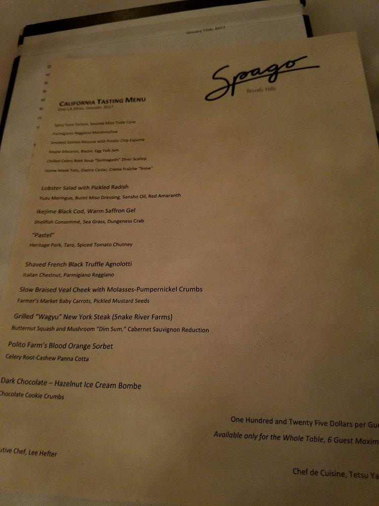 Menu at Spago pub & bar, Beverly Hills, 176 N Canon Dr