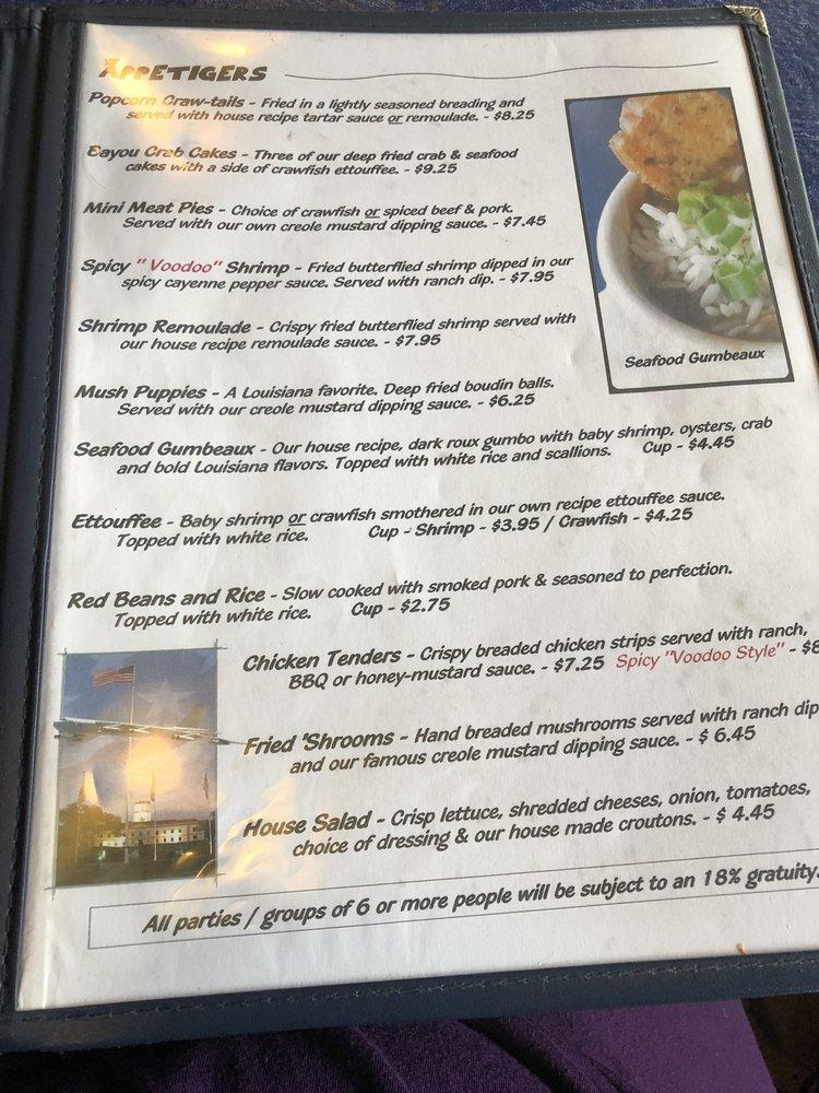 Menu at The Blind Tiger pub & bar, Shreveport